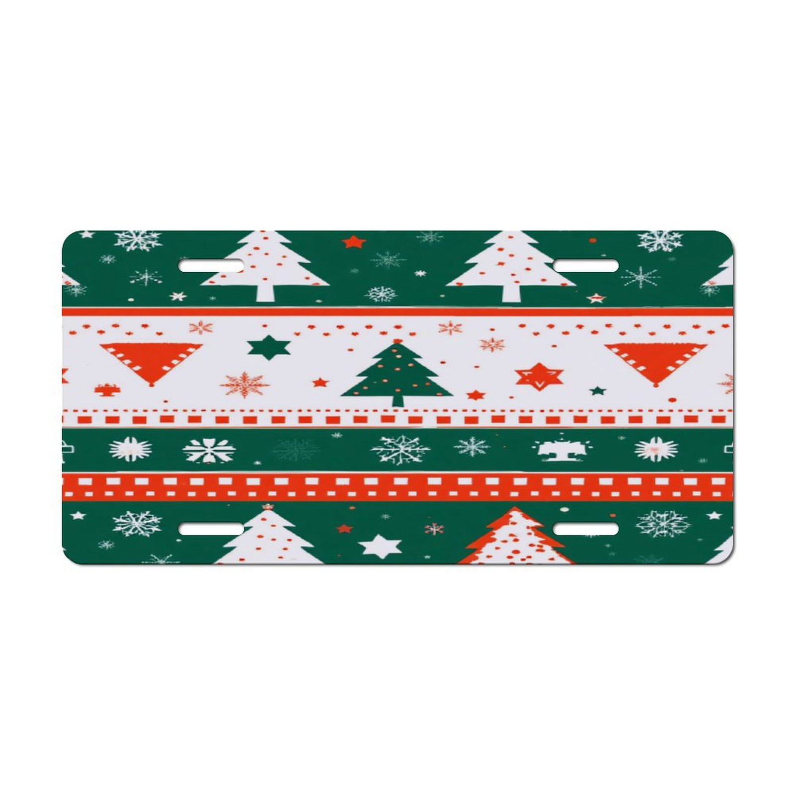 Christmas Tree And Snowflake Pattern License Plate Lightweight Aluminum ...