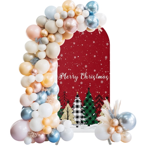 Christmas Tree Arch Backdrop Cover 6.6x3.3 Ft,Spandex Wedding Arch ...
