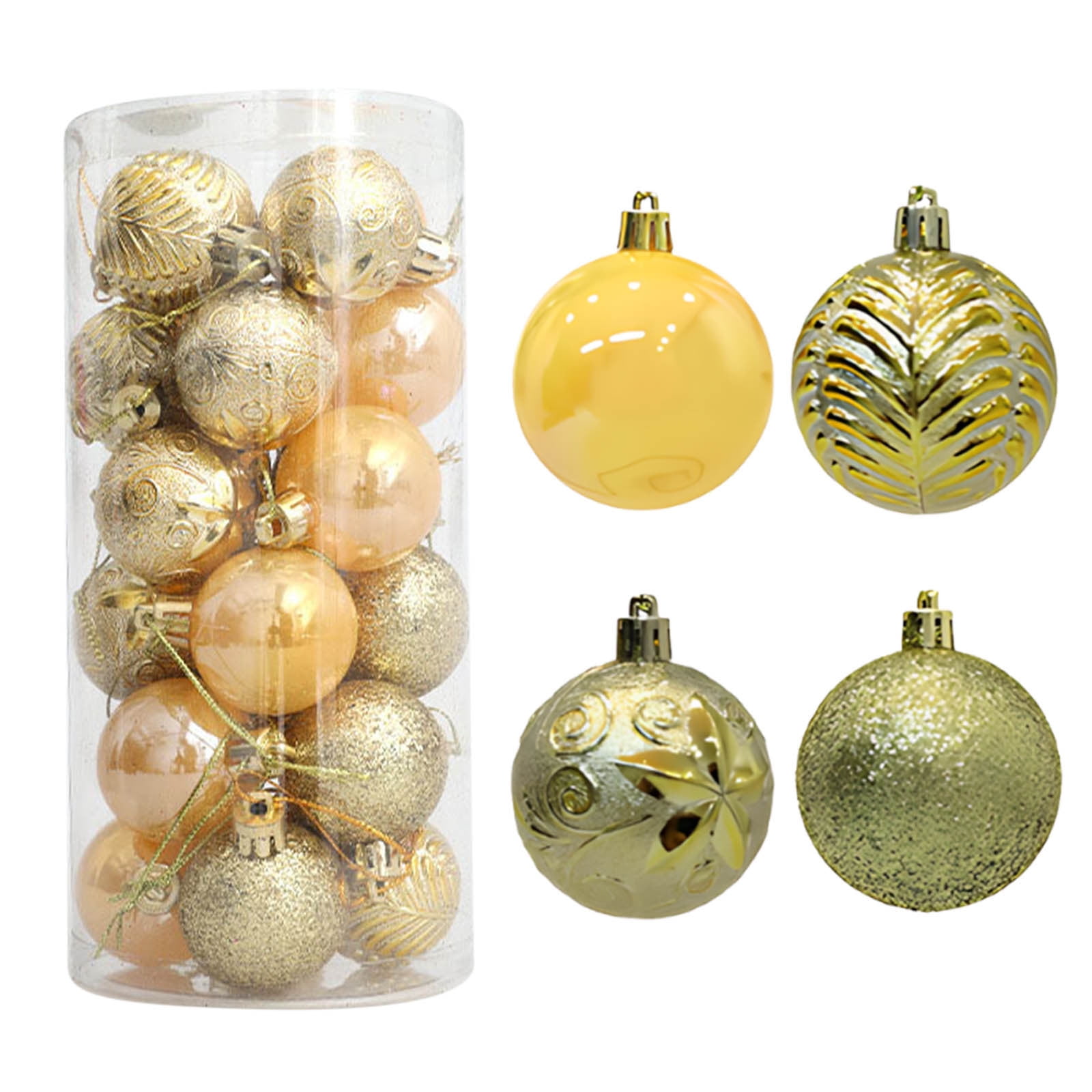 Christmas Tree Balls under $5! Bzdzmqm 24pcs Christmas Bucket Painted ...