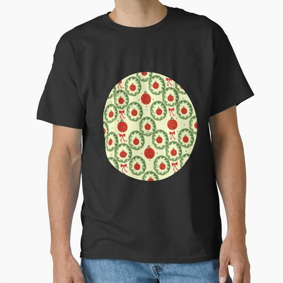 Christmas Tree Balls With Green Wreaths Simple Holiday Decoration ...