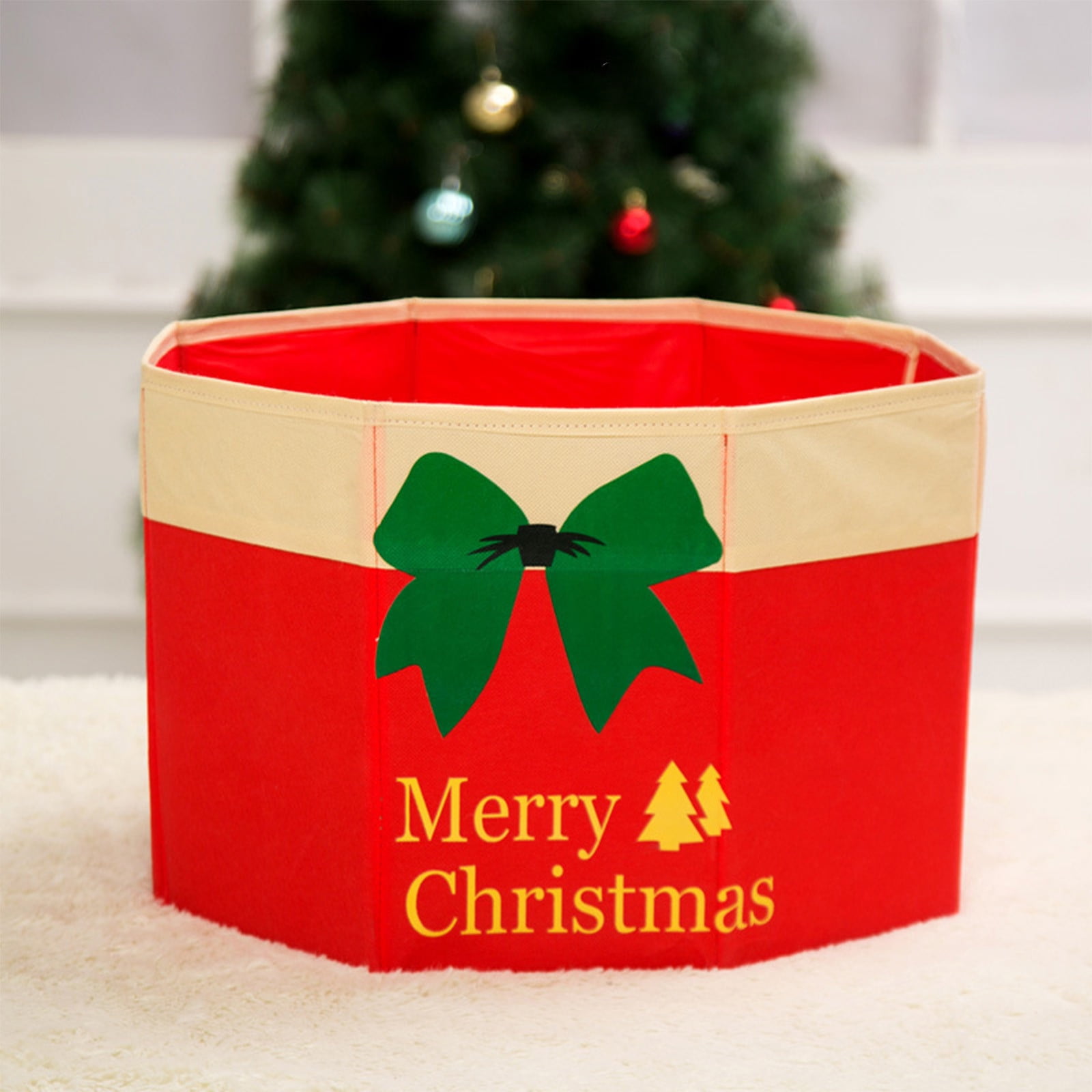 Christmas Tree Base Cover | Red Decorative Plastic Tree Collar ...