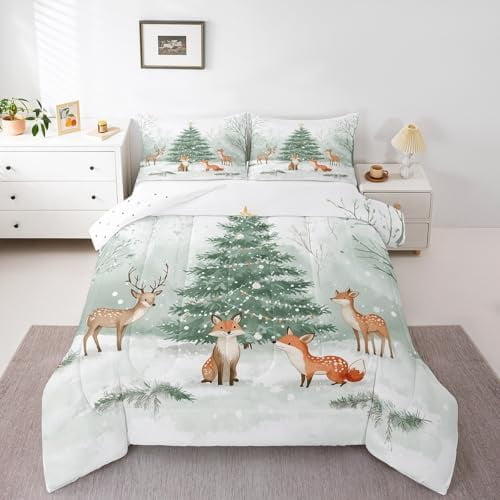 Christmas Tree Bedding Set,Farmhouse Zoo Animal Queen Comforter Set ...