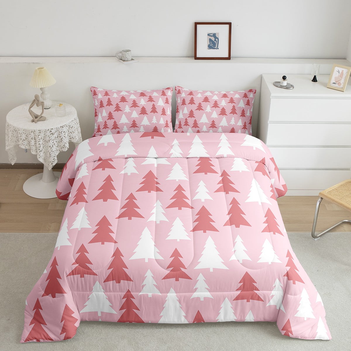Christmas Tree Bedding Comforter Sets, Xmas Pine Tree Comforter Set ...