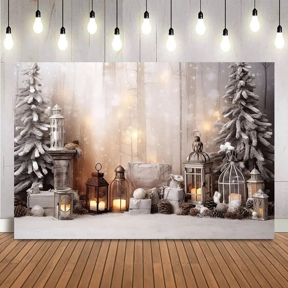 Christmas Tree Bell Backdrop for Photography Winter Snow Forest Scene ...