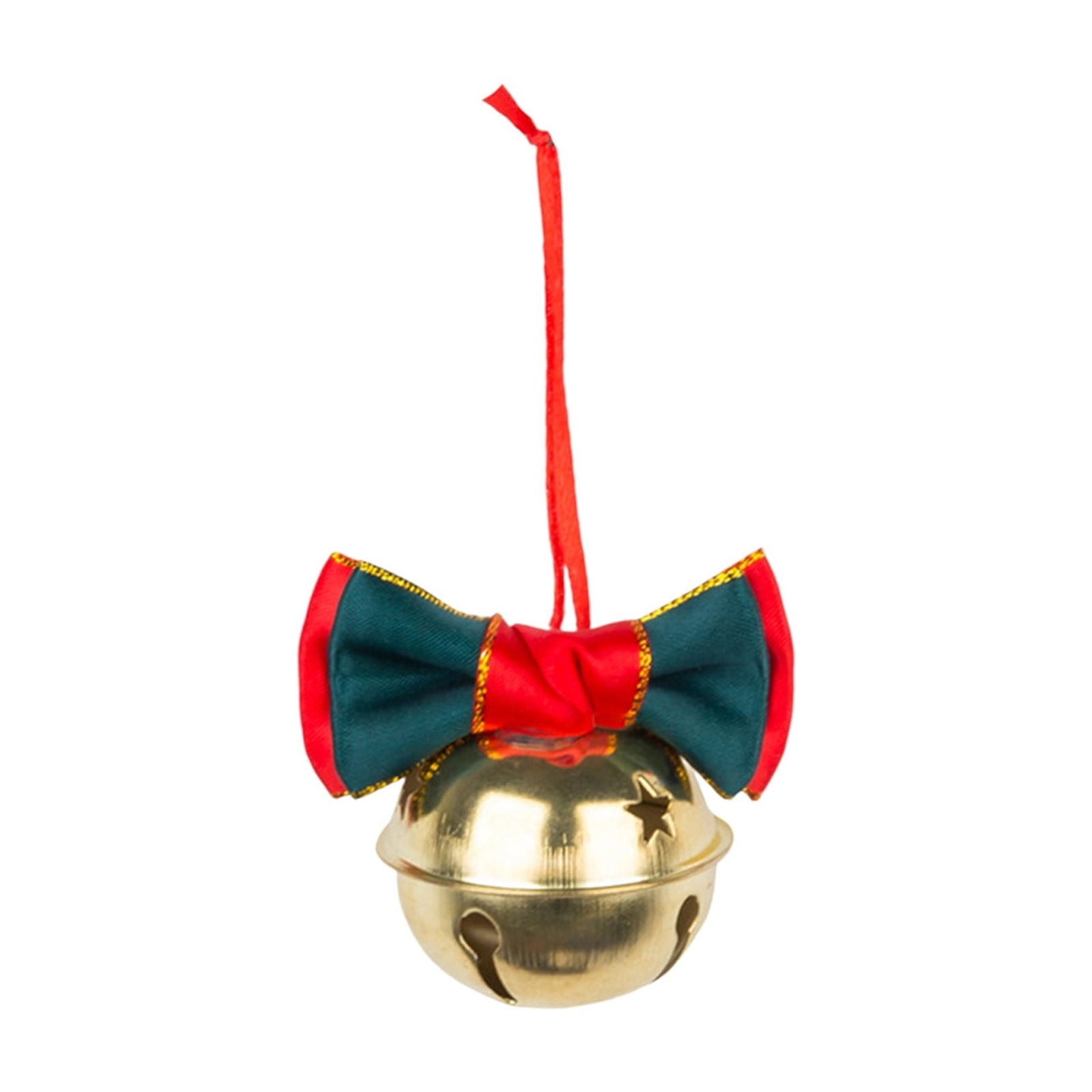 Christmas Tree Bell Decoration Red Velvet Bow forged Iron Bell Festival ...