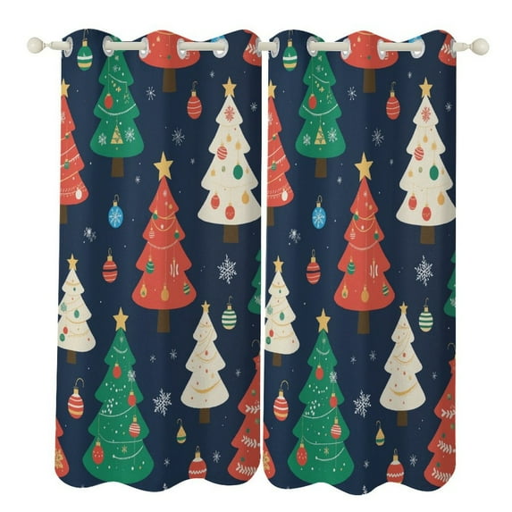 Christmas Tree Blackout Curtain 3d Printed Window Curtain Bedroom ...