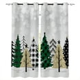Christmas Tree Blackout Curtains 39 Inches Long, Merry Christmas Grey ...