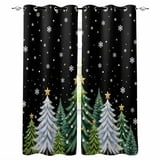 Christmas Tree Blackout Curtains 84 Inches Long for Bedroom, Winter ...