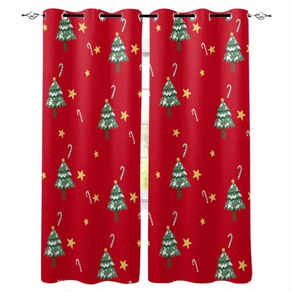 Christmas Tree Blackout Curtains for Bedroom/Living Room, Thermal ...