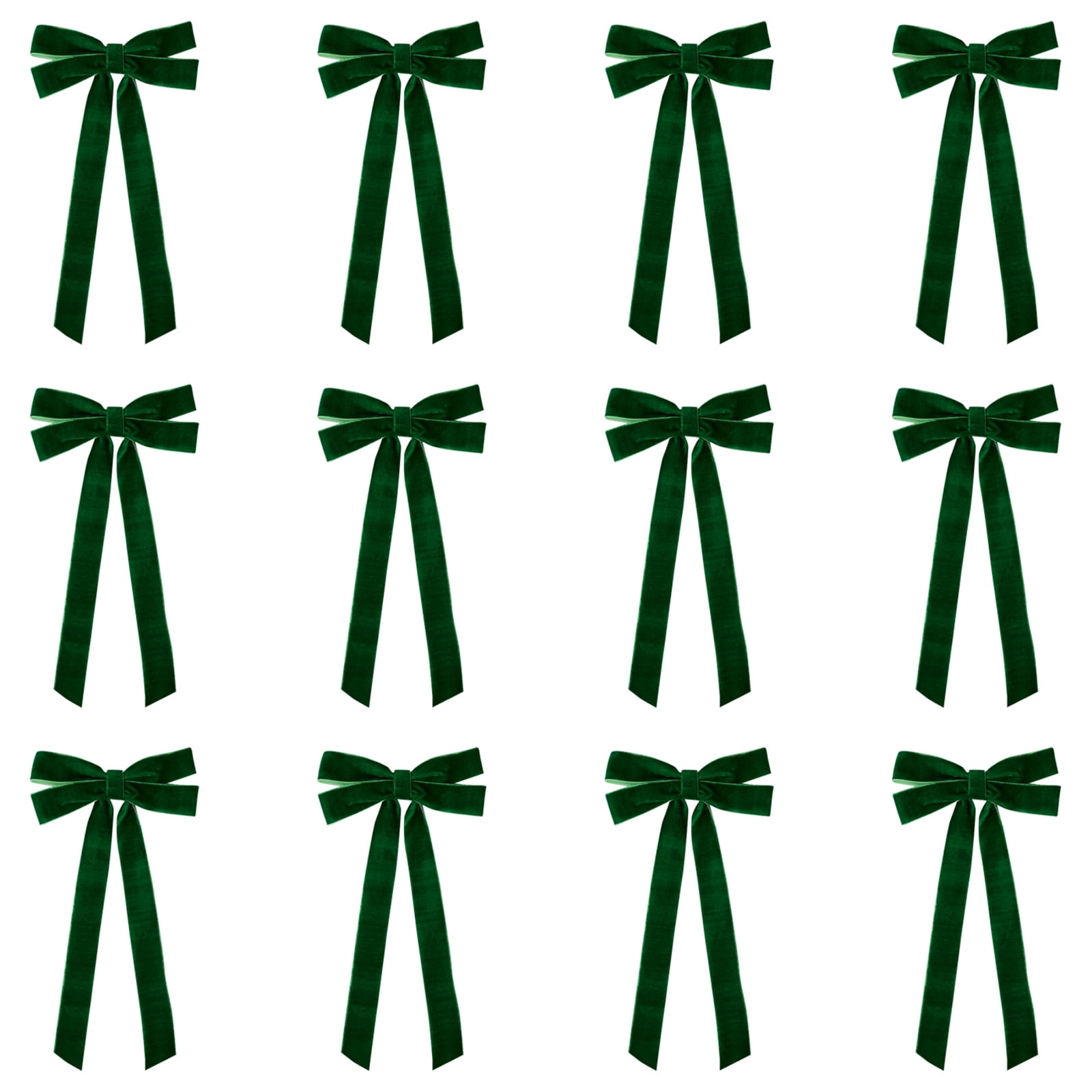 Christmas Tree Bow Decoration, Small Velvet Bows With Gold Wire Edges ...