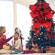 Big Red Christmas Outdoor Bows, Heavy Duty Red Nylon Bow with Gold Trim ...