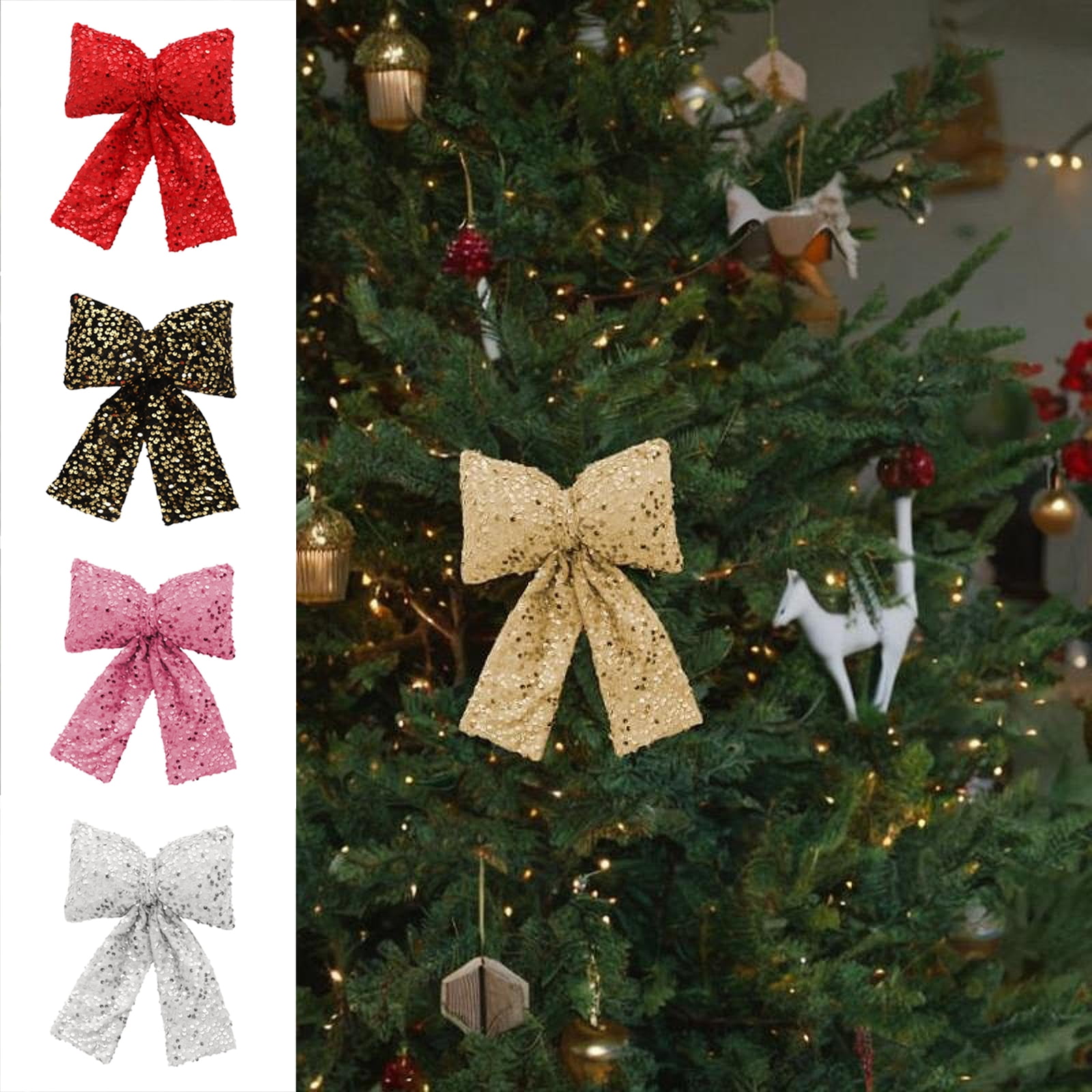 Christmas Tree Bow Topper 12 Inch Christmas Tree Topper Bow, Bow with ...