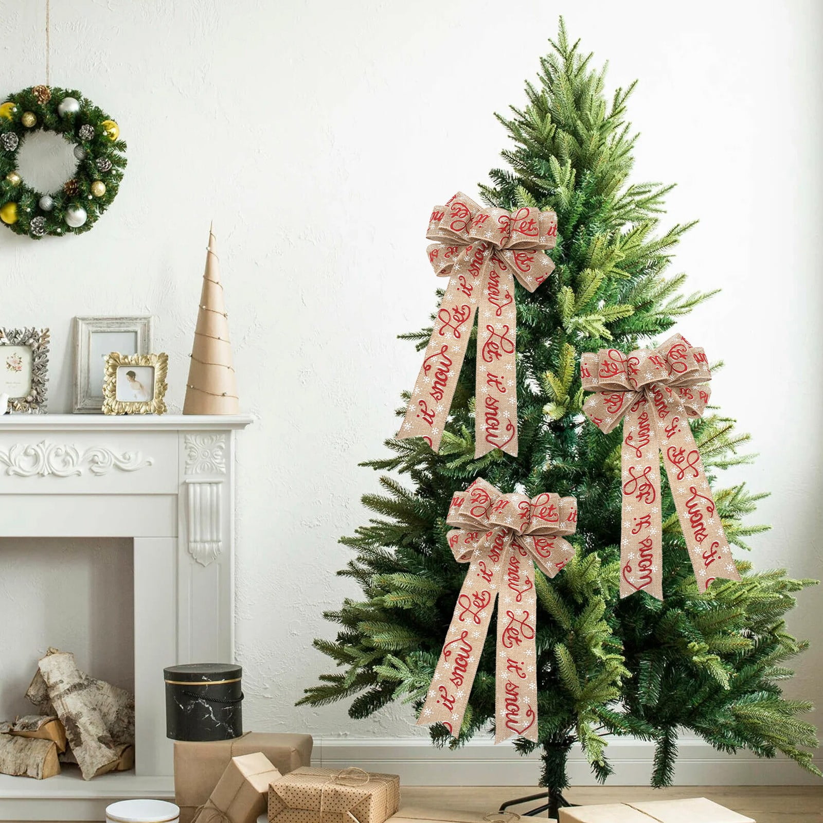 Christmas Tree Bows, 2024 Christmas Ornament - Large Christmas Bows for ...