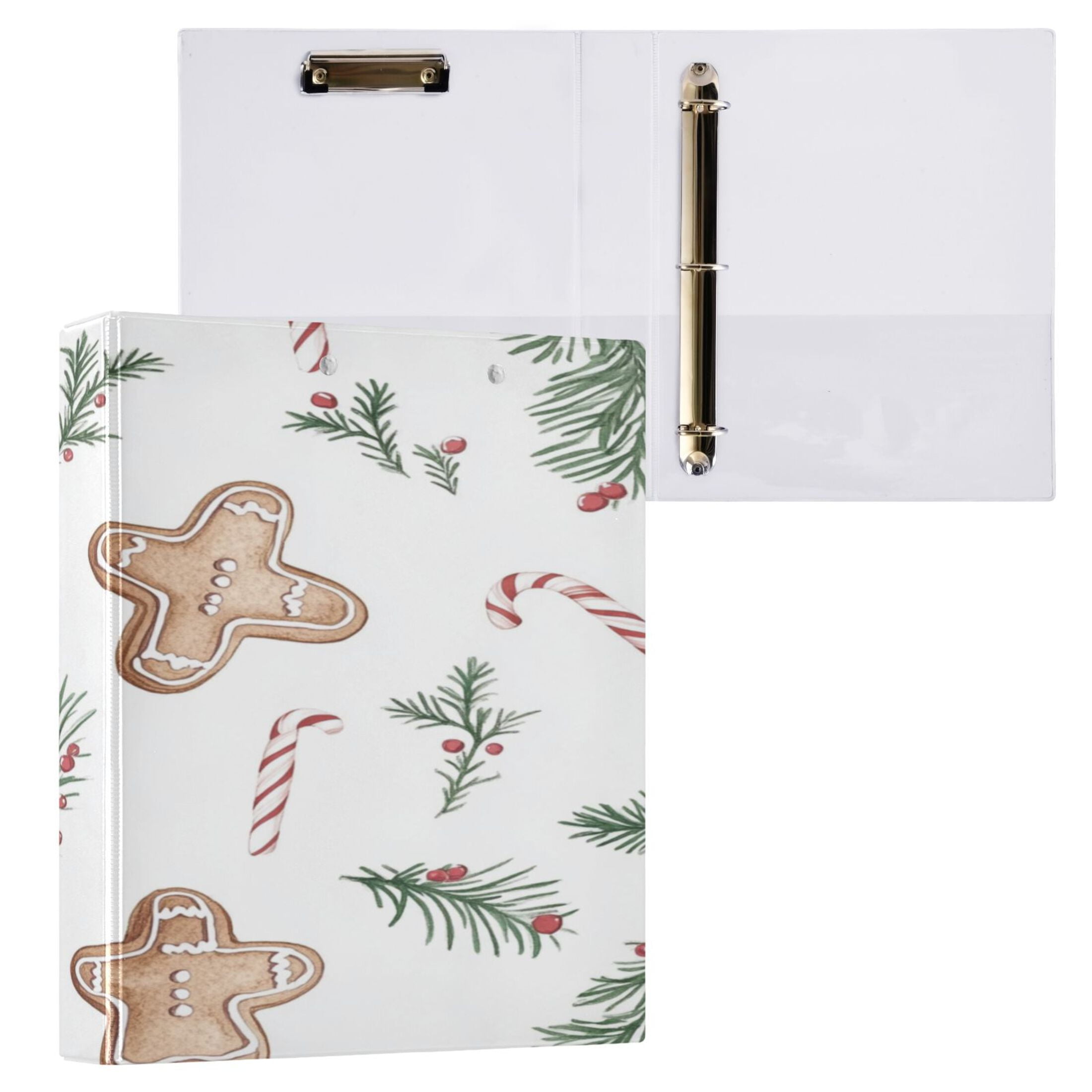 Christmas Tree Branches and Cookie 3 Ring Hardcover Binders 1.5in Round ...