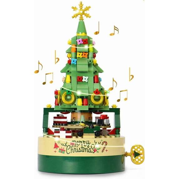 Christmas Tree Building Blocks Set for Kids - DIY Christmas Music Box ...