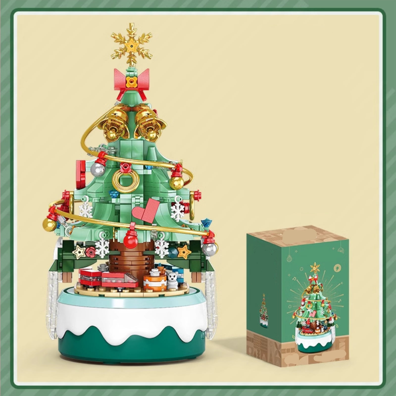 Christmas Tree Building Kits - DIY Building Block Music Box, Christmas ...