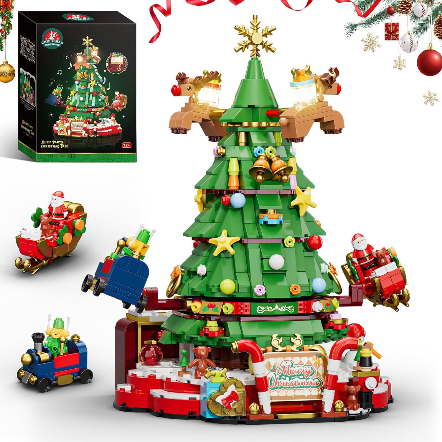Christmas Tree Building Set with Lights, Christmas Tree Building Blocks ...