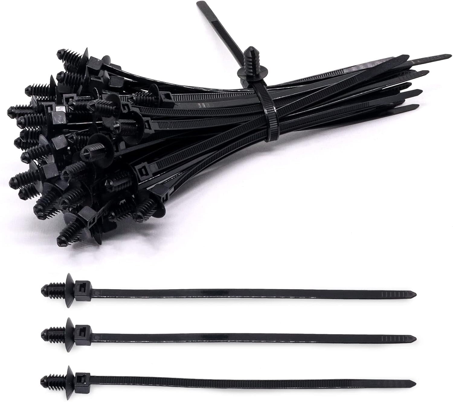 Christmas Tree Cable Ties, Push Mount Cable Zip Tie Black Fir Tree ...