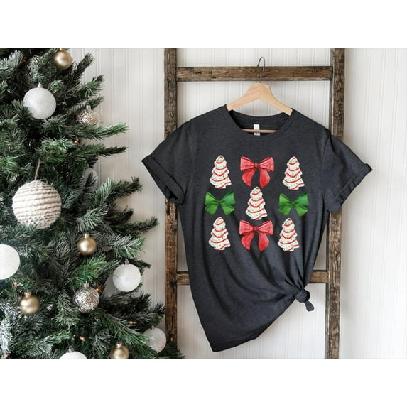 Christmas Tree Cake Coquette Shirt, Christmas Cake Shirt, Tis The ...