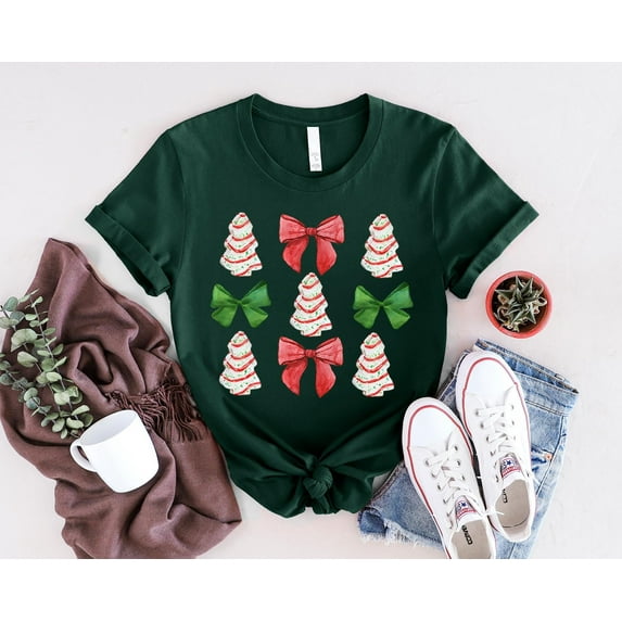 Christmas Tree Cake Coquette Shirt, Christmas Cake Shirt, Tis The ...