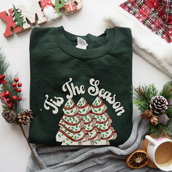 Christmas Tree Cake T-Shirt, Tis the Season T-Shirt, Debbie Tree Cakes ...