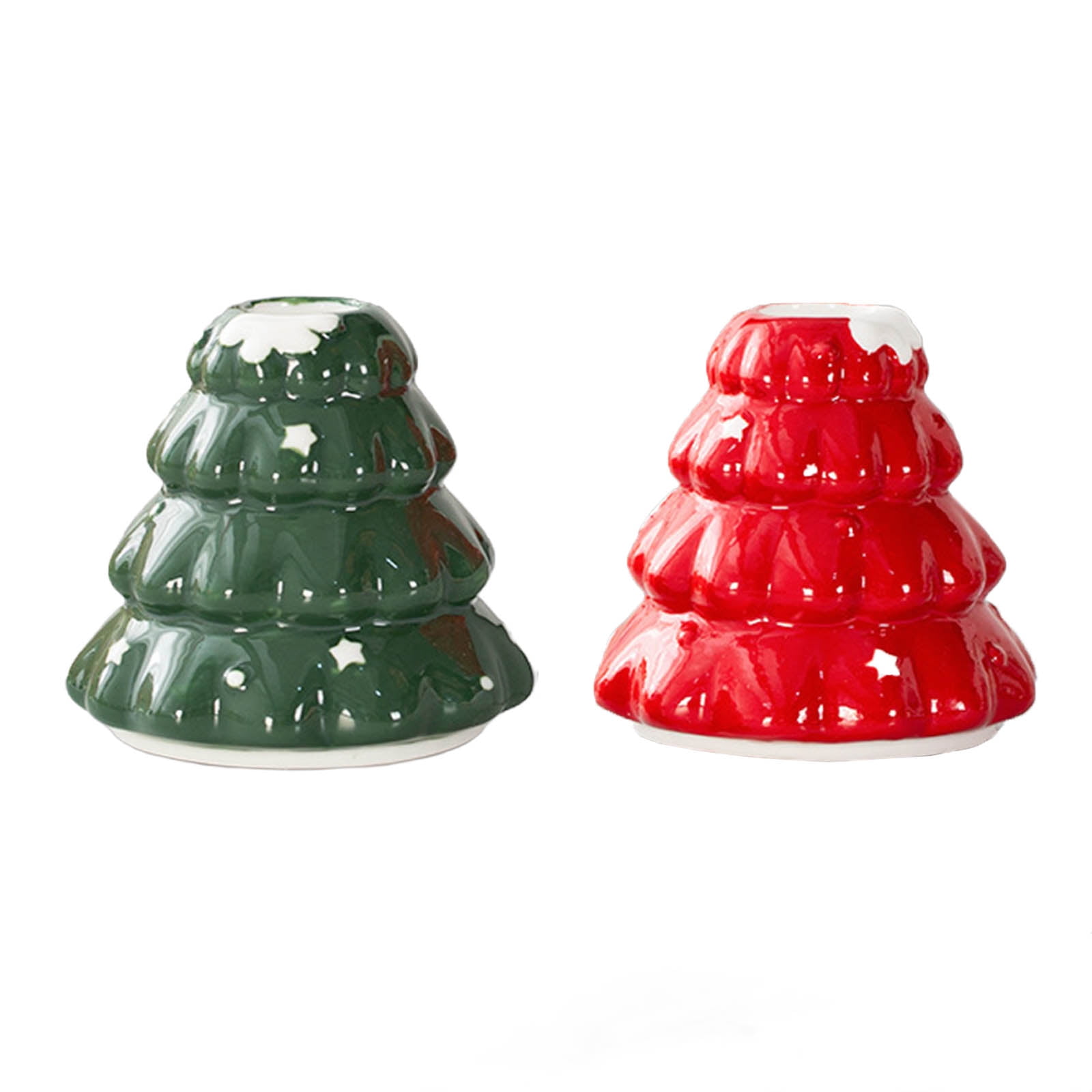 Christmas Tree Candle Holders Set of 2 - Rustic Farmhouse Holiday ...