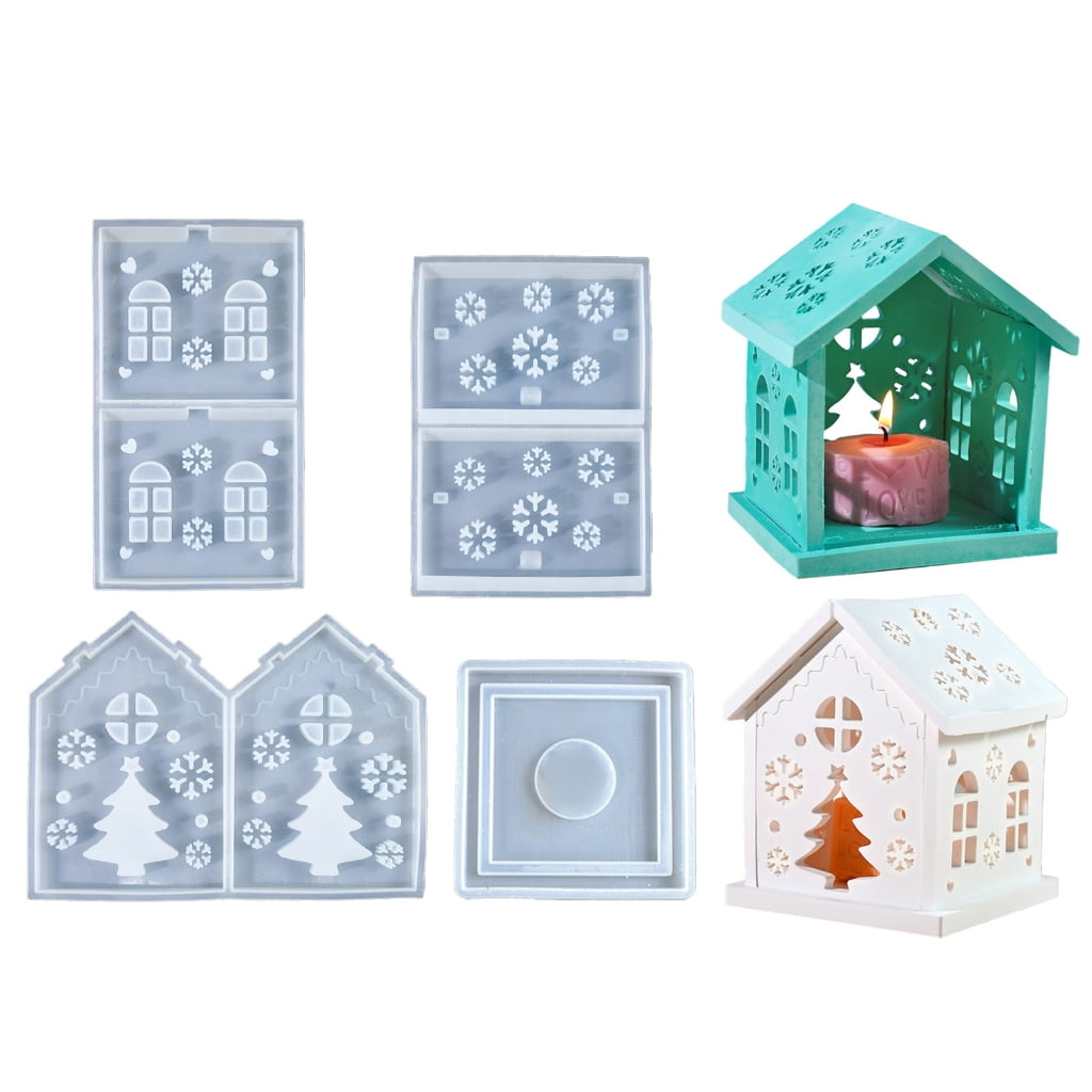 Christmas Tree Candle House Mould Festival Silicone House Mold For ...