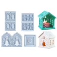 Christmas Tree Candle House Mould Festival Silicone House Mold For ...