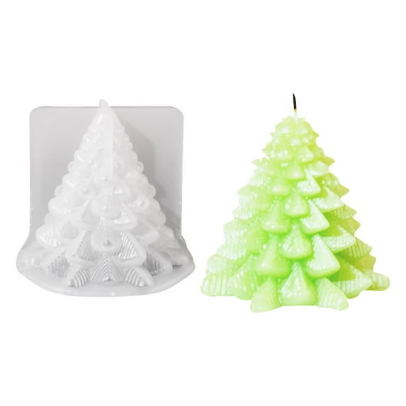 Christmas Tree Candle Molds Silicone, 3D Christmas Pine Tree Silicone ...