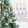 Christmas Tree Candle Ornaments with Crystal Drops, 6/12 Pack Flameless ...