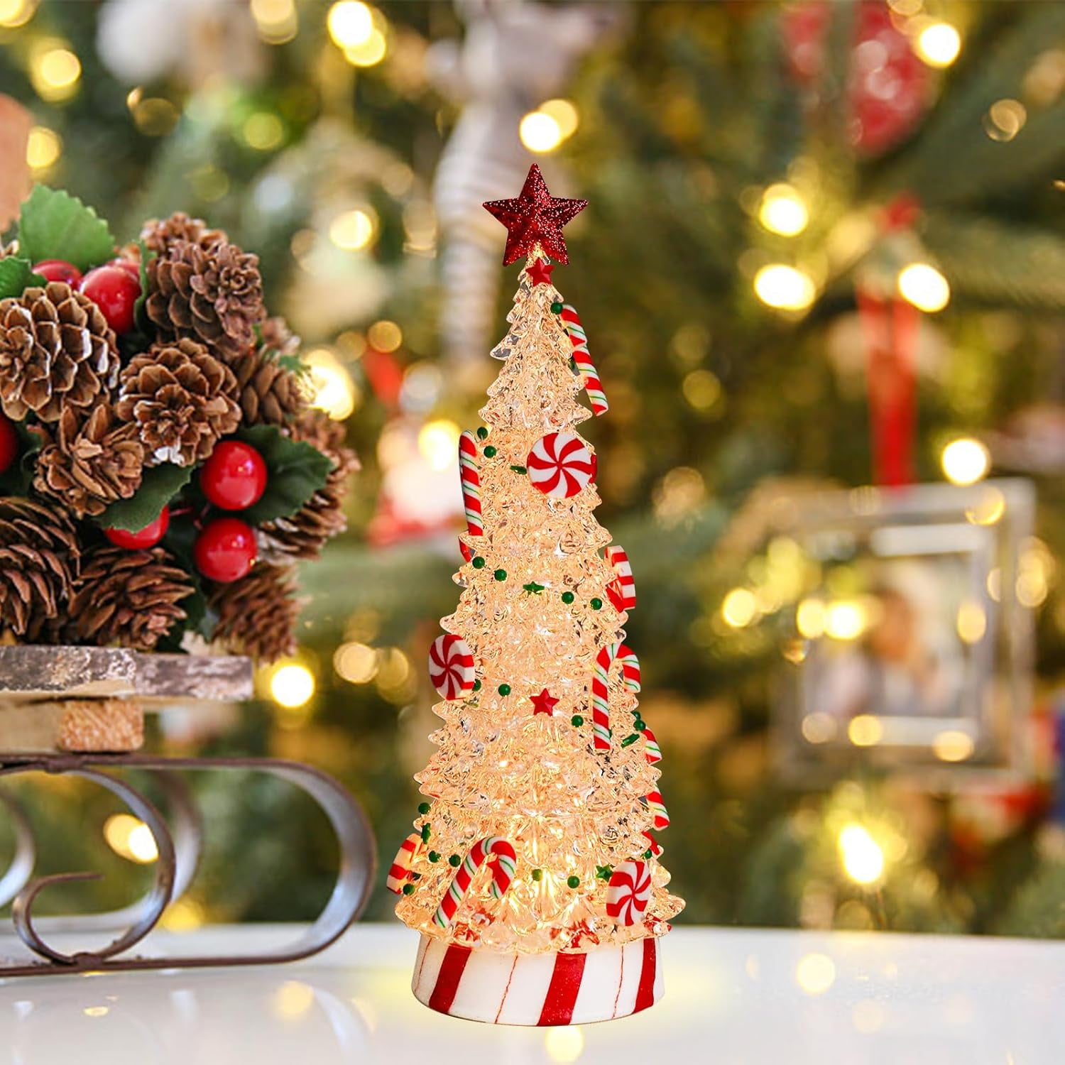 Christmas Tree, Candy Cane Table Top Christmas Trees, TabletopExquisite ...