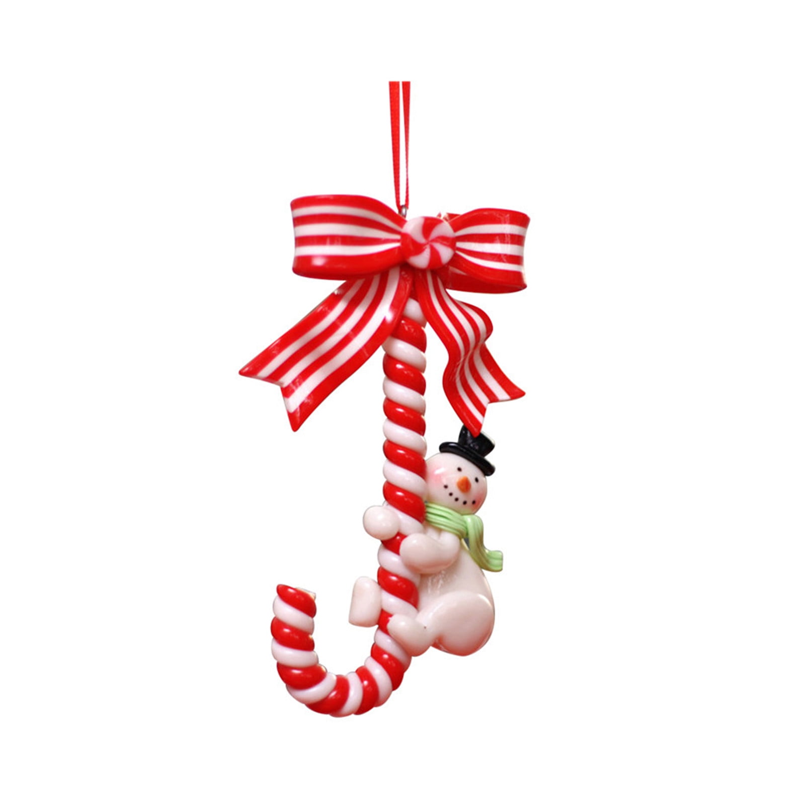 Christmas Tree Cane Candy Ornaments, Resin Snowman Peppermint Candy ...