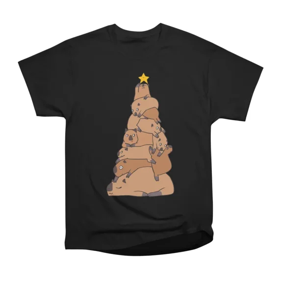 Christmas Tree Capybara T-Shirt Tee Gift For Him Merch For Her Apparel ...
