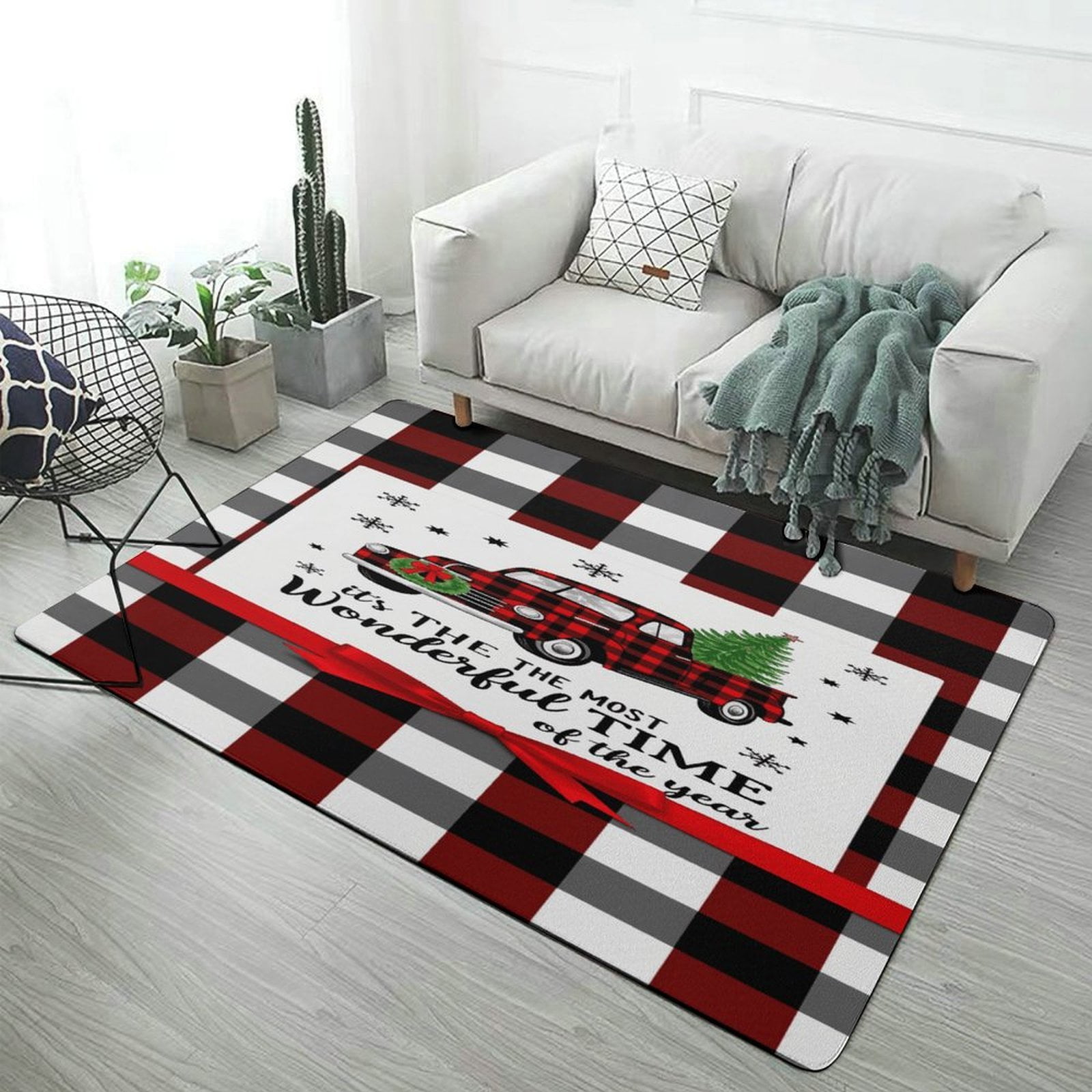 Christmas Tree Carpet Soft Comfy Rug for Home Living Room Bedroom Area ...