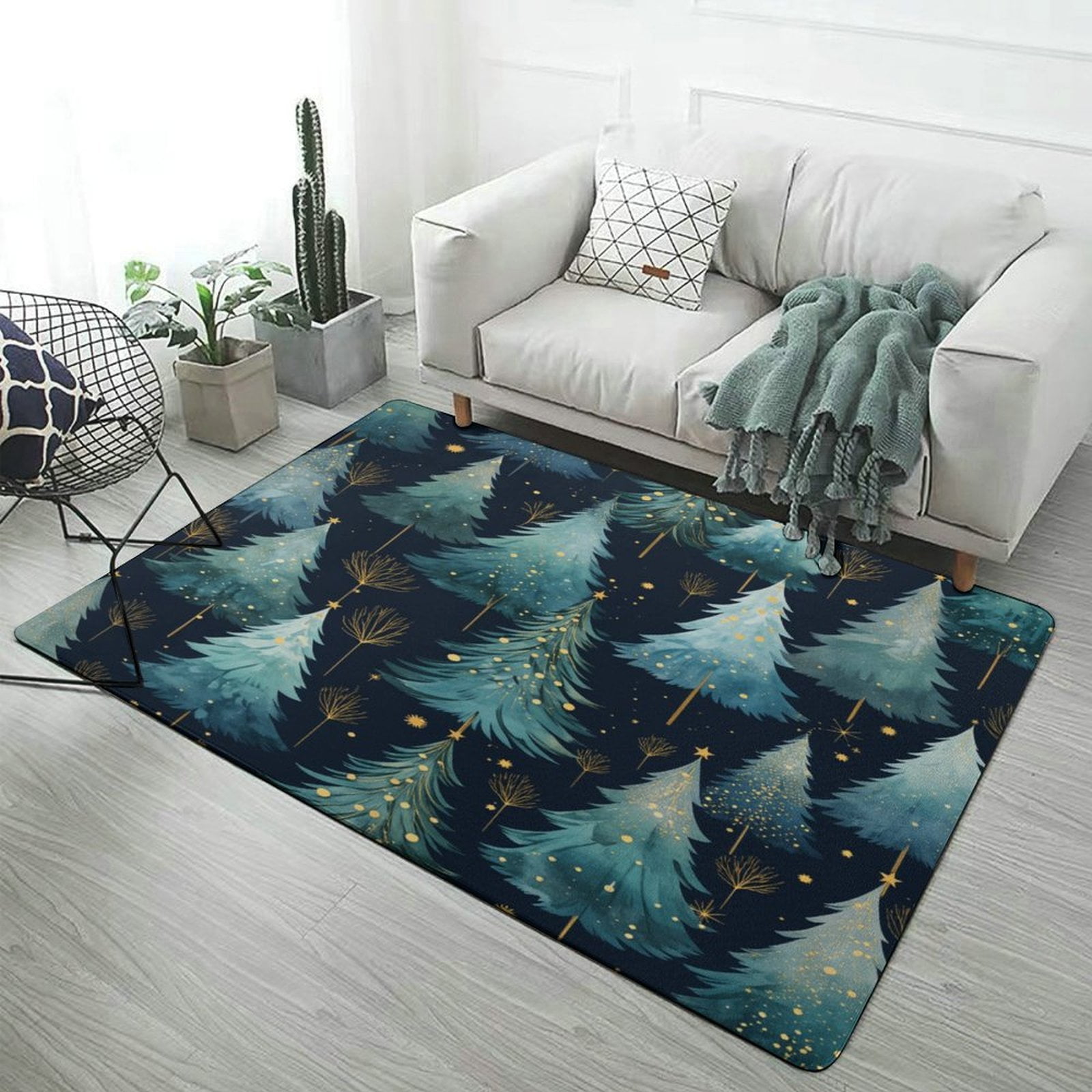 Christmas Tree Carpet Soft Comfy Rug for Home Living Room Bedroom Area ...