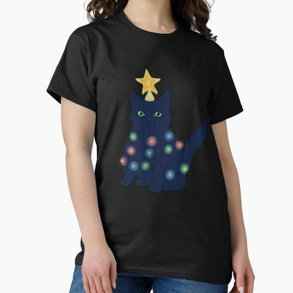 Christmas Tree Cat With A Feline In A Tree And Ornaments Holiday Pet ...