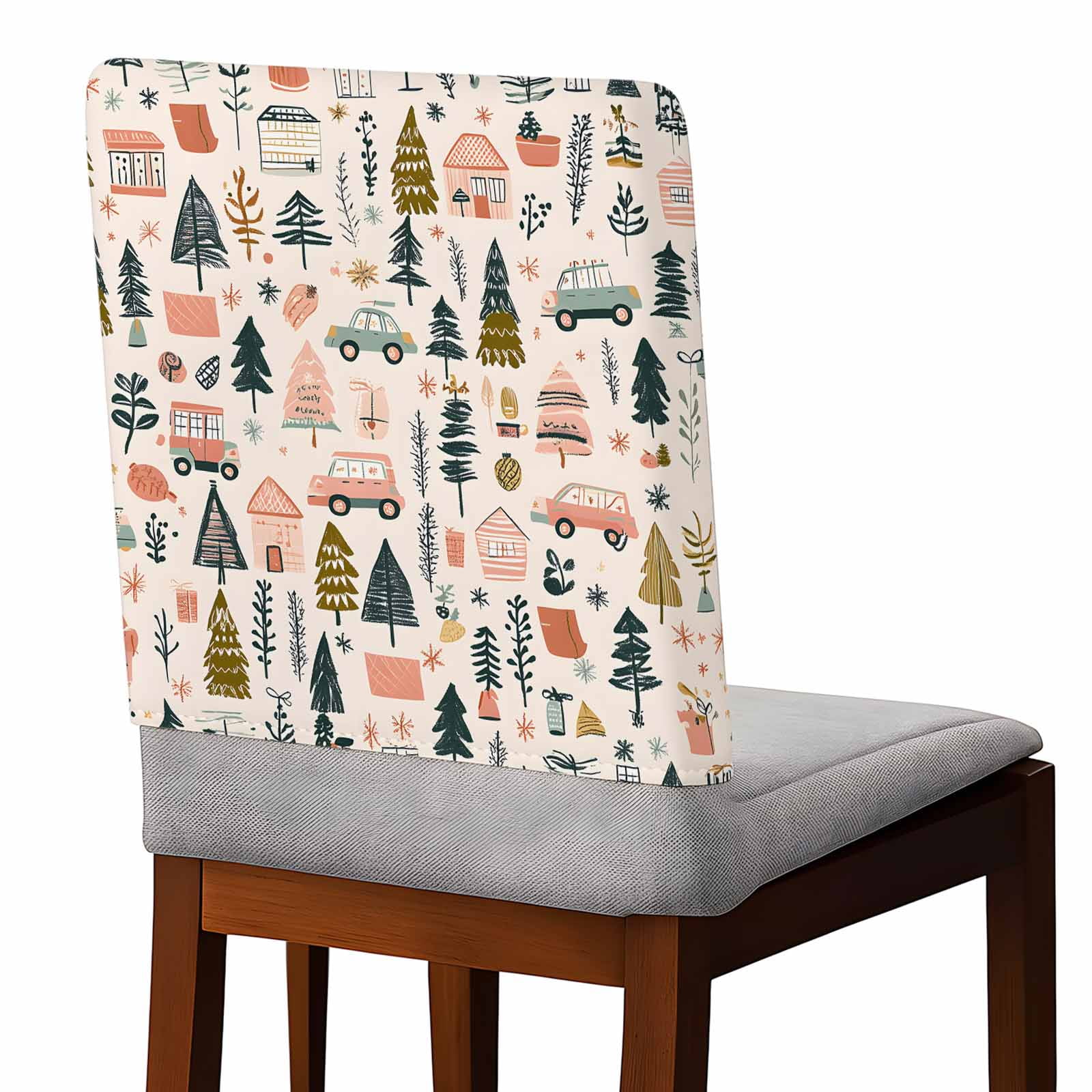 Christmas Tree Chair Covers Set of 1 Car House Cartoon Chair Back ...