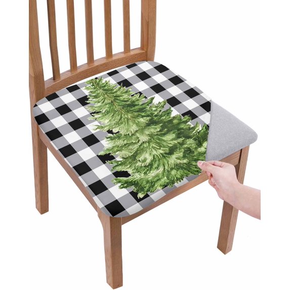 Christmas Tree Chair Seat Covers for Dining Room Stretch Chair Seat ...