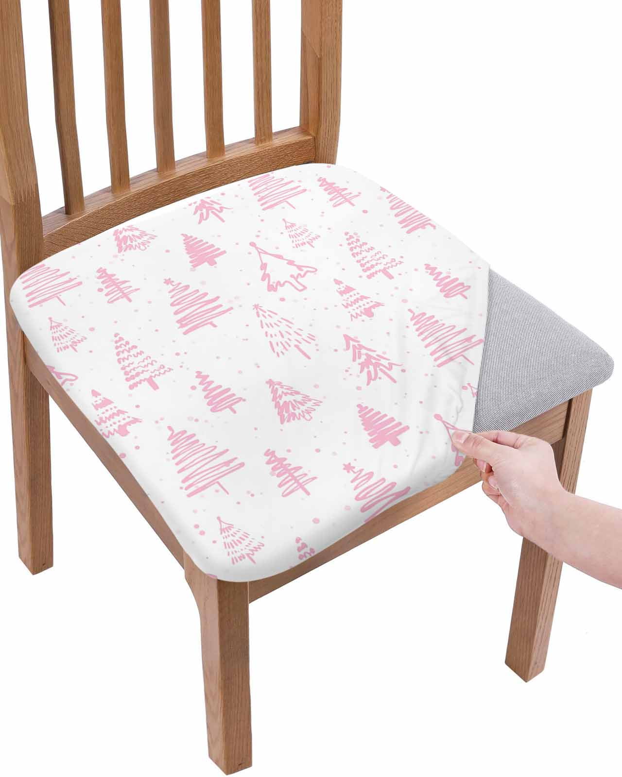 Christmas Tree Chair Seat Covers for Dining Room Stretch Chair Seat ...