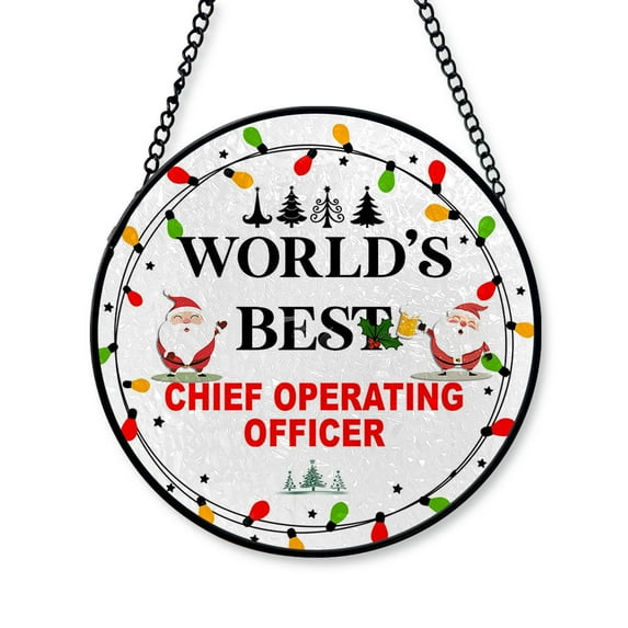 Christmas Tree, Chief Operating Officer Stained Glass Window Hanging ...