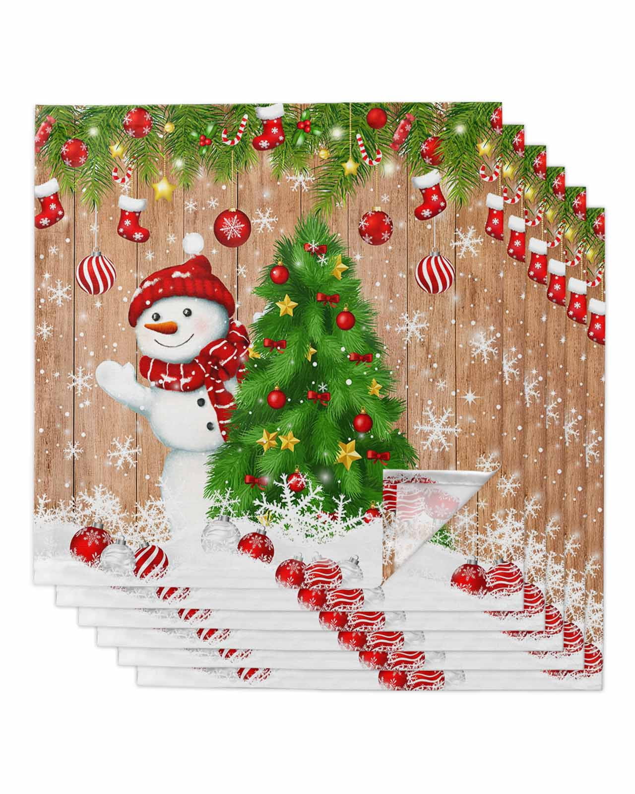 Christmas Tree Cloth Napkins Set of 6 Reusable Dinner Napkins, Cute ...