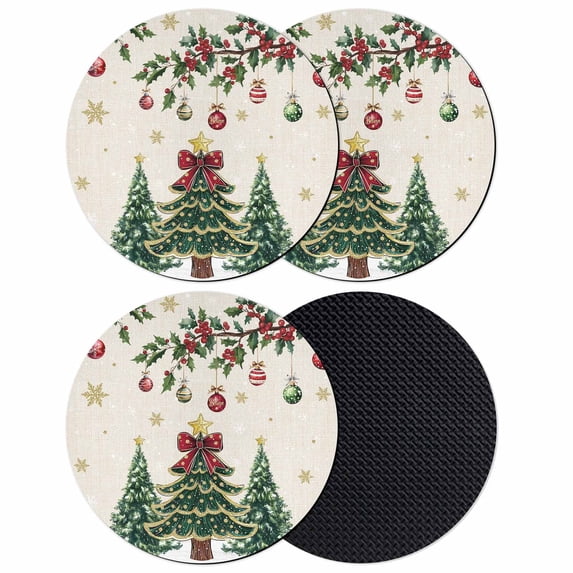 Christmas Tree Coasters Set of 4, Absorbent Coasters for Drinks ...