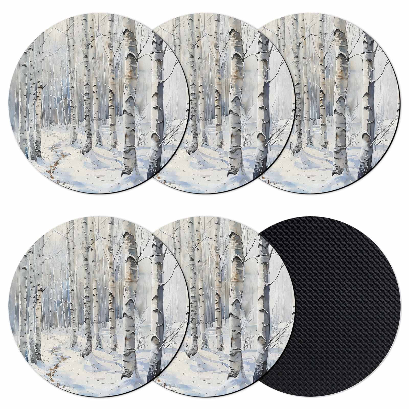 Christmas Tree Coasters Set of 6, Soft Absorbent Coasters for Drinks ...