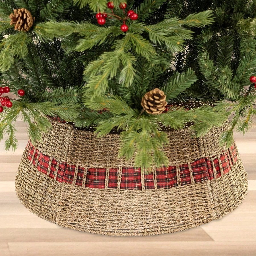Christmas Tree Collar 28Inch Red and Black Plaid Christmas Tree ...
