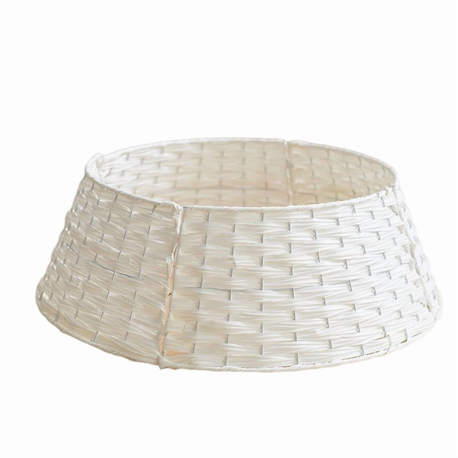 Christmas Tree Collar Basket, 25.6"x19.7" Handmade Woven Rattan Wicker ...