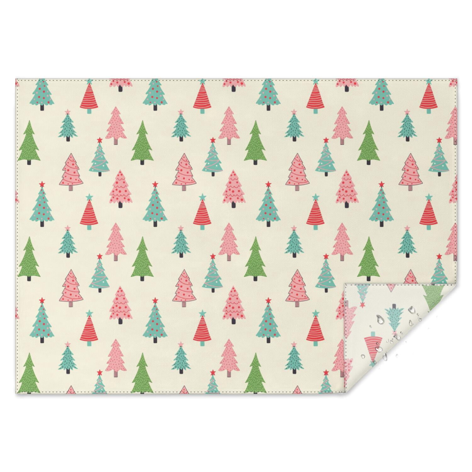 Christmas Tree Colorful Beige Pattern Rectangular Tablecloth 60x84 Inch ...