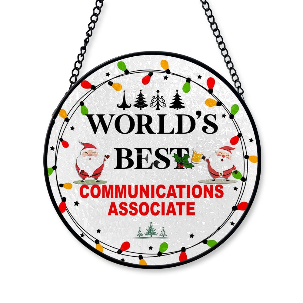 Christmas Tree, Communications Associate Stained Glass Window Hanging ...