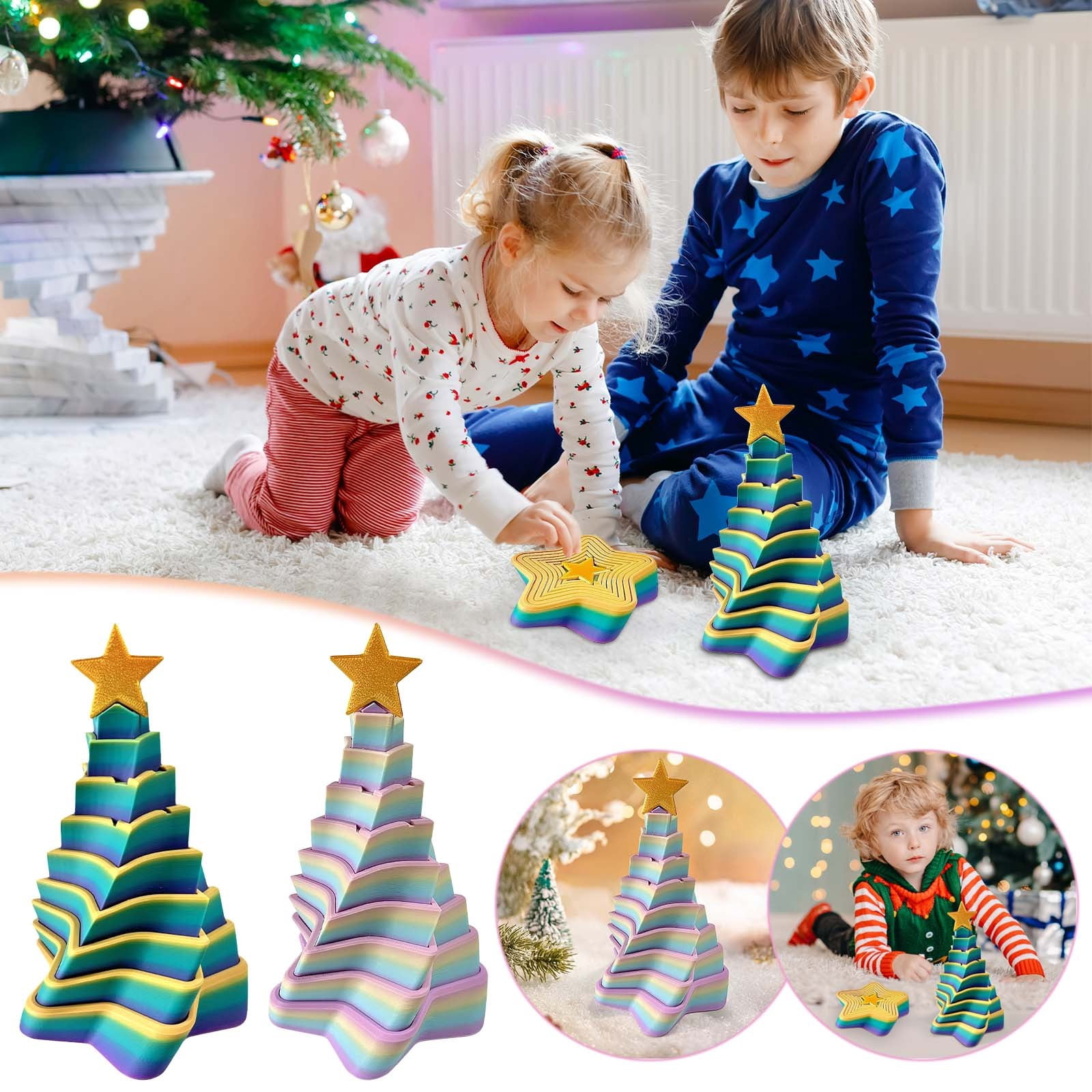 Christmas Tree Cone, Xmas Tree 3D Printed Spiral Cone Fidget Toy ...