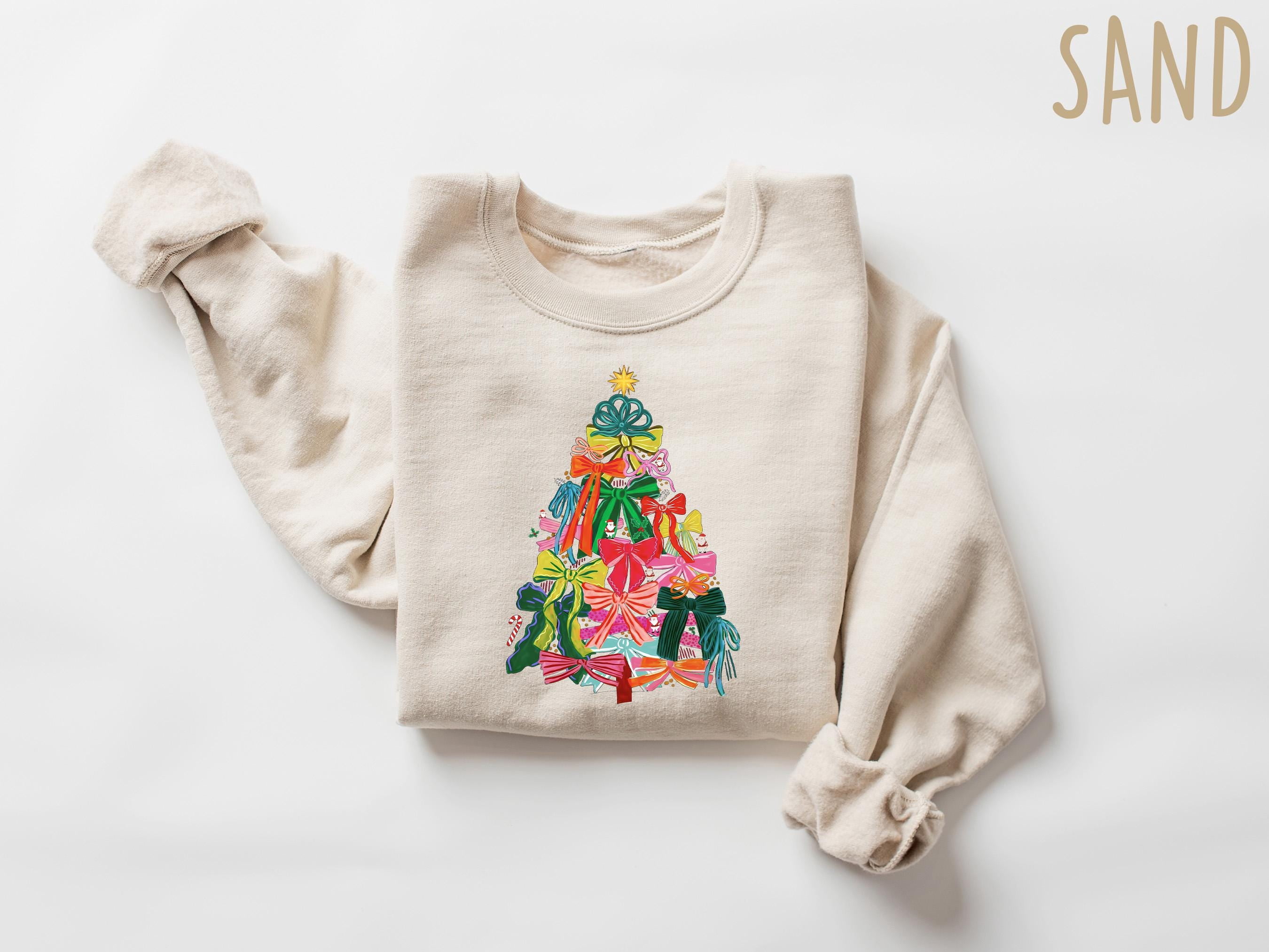Christmas Tree Coquette Sweatshirt, Christmas Sweatshirt for Women ...