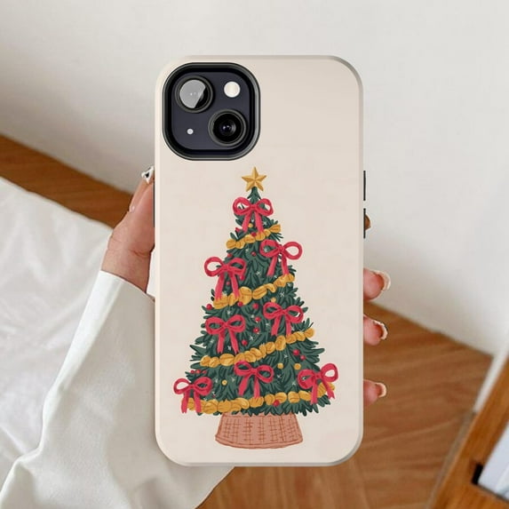 Christmas Tree Coquette Xmas with Ribbon Bow Festive Phone Case 11 12 ...